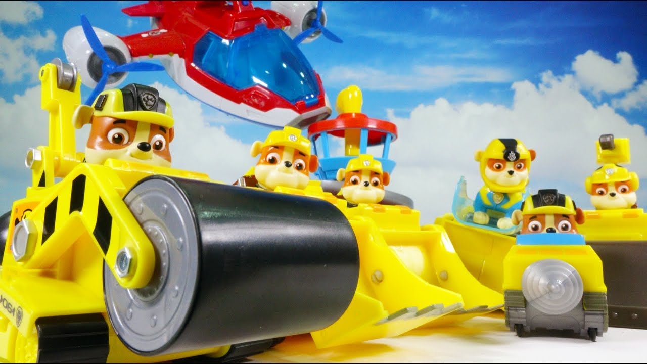 PAW PATROL RUBBLE FRIENDS IN AIR PATROLLER GO OUT TO RESCUE MINI PAW ...