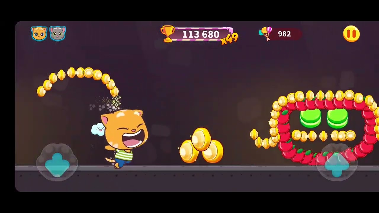 Ginger Cat Laughing in Candy Race game | Talking tom candy run game ...