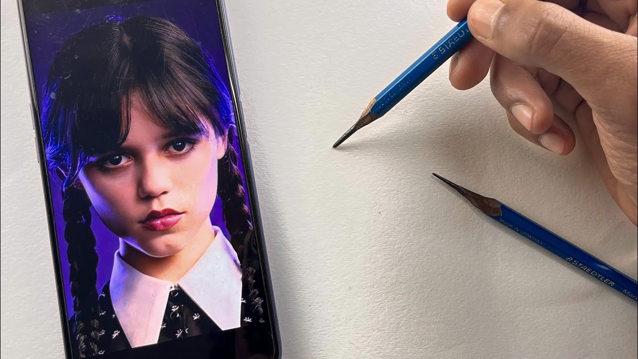 Drawing Wednesday Addams ️ Step By Step Outline Tutorial Youtube