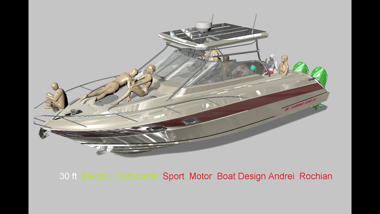 30 ft Sport Motor Boat Outboards Propulsion Design Andrei Rochian - YouTube