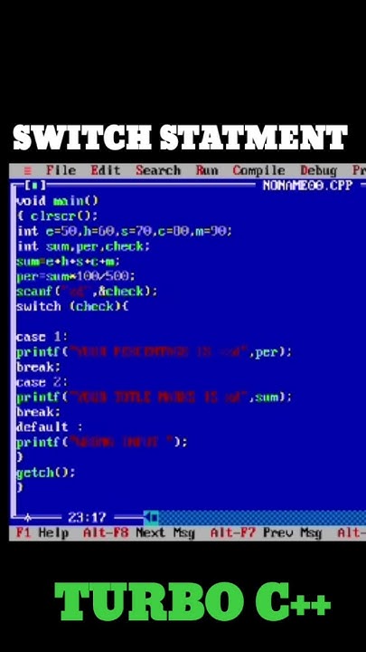 SWITCH STATMENT IN C LANGUAGE || SWITCH STATMENT || TURBO C ++ |C PROGRAMMING | SNOW LIFE CODING ...