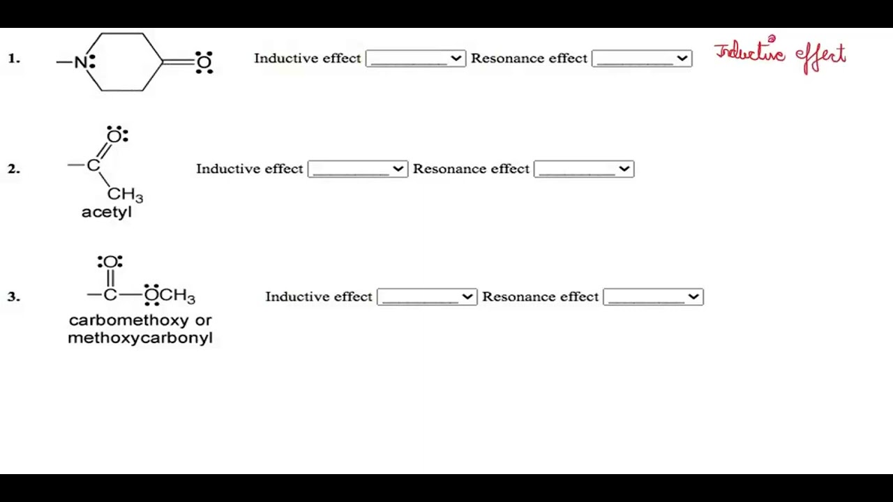 Inductive effect Resonance effect Inductive effect Resonance effect CH3 ...