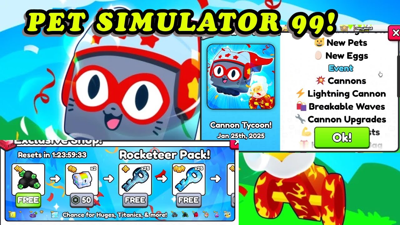 Pet Simulator 99 Latest Update: Cannon Tycoon, Titanic & Huge Pets, New ...
