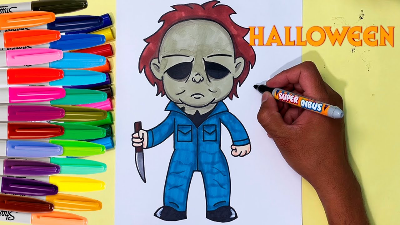COMO DIBUJAR A MICHAEL MYERS DE LA PELICULA HALLOWEEN - YouTube