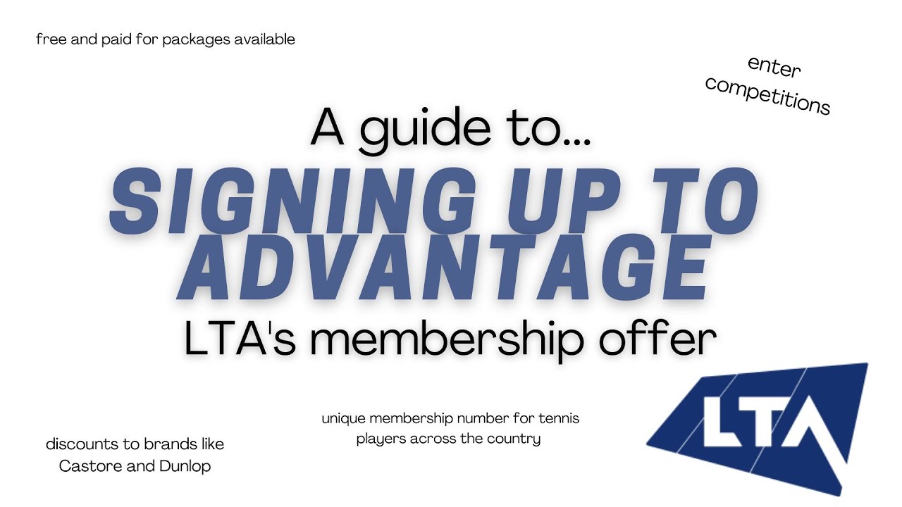 Signing up to LTA Advantage - YouTube