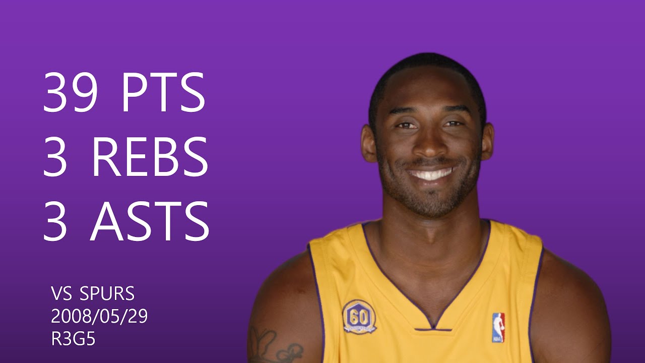 Kobe Bryant | 39 pts,3 rebs,3 asts,2 stls | May 29,2008 | vs SAS,R3G5 ...