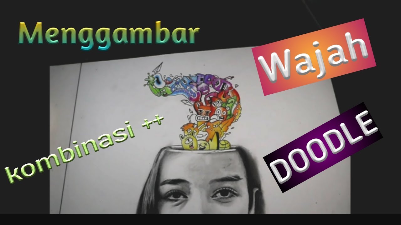 Menggambar wajah dengan Doodle art - YouTube