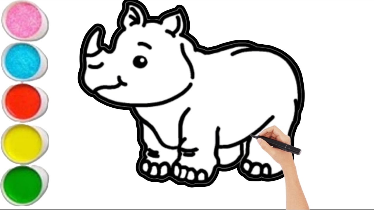 How to Draw Rhino( Rhinoceros )Easy Step by Step|Rhinoceros Drawing And ...