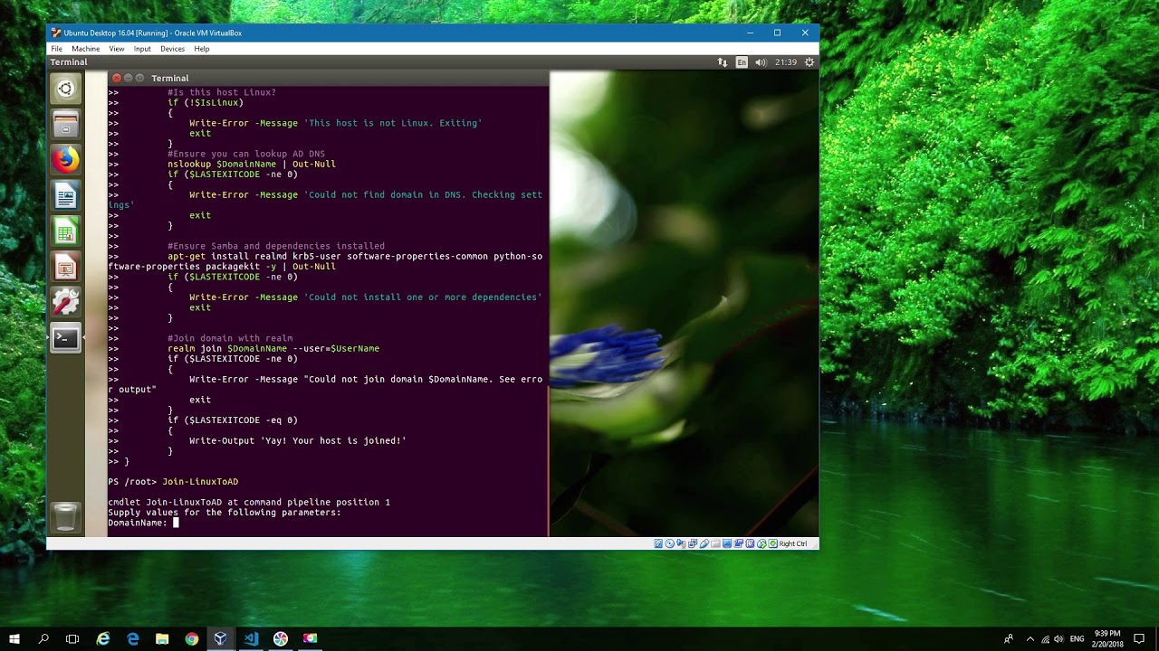 Ubuntu 16.04 Join AD with Powershell - YouTube