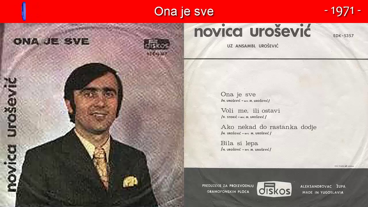 Novica Urosevic - Ona je sve - (Audio 1971) - YouTube