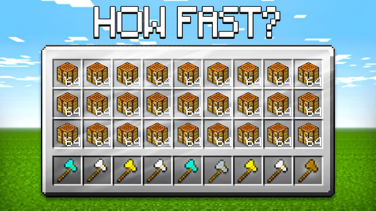 How Fast Can I Fill My Inventory With CRAFTING TABLES Minecraft ...