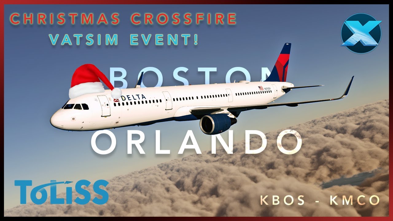 Christmas Crossfire VATSIM Event LIVE! | A321 | Boston - Orlando ...