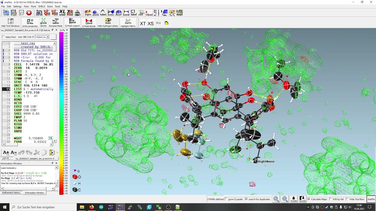 How to PLATON squeeze your structure inside ShelXle - YouTube