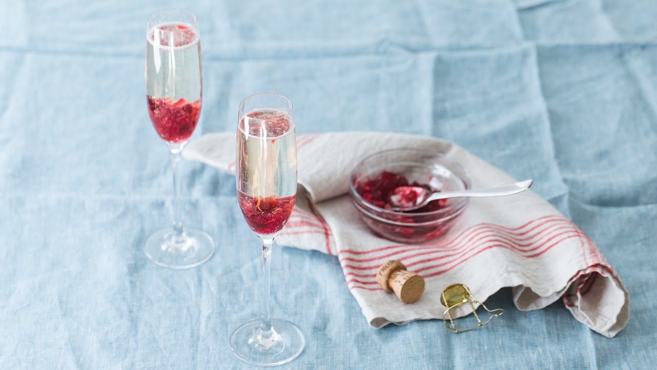 Delicious Seasonal Cranberry Ginger Bellini for the Holidays! - YouTube