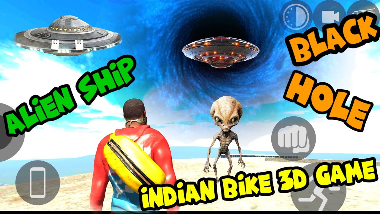 BLACK HOLE INTER ALIEN SHIP👽👽 !!!!! INDIAN BIKES DRIVING 3D GAME VIDEO👀 ...