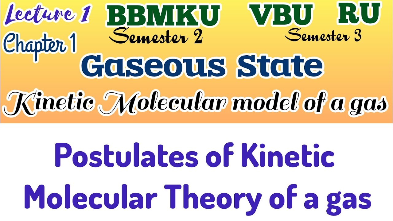 Postulates of Kinetic Molecular Theory of a Gas || kinetic molecular ...