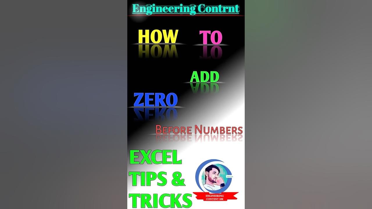 How to add zero before Numbers in excel #shorts #ytshorts #exceltips #tutorial #shortvideo #zero ...
