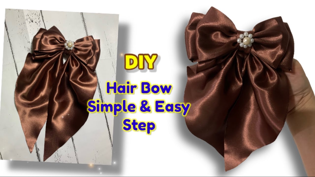 DIY How To Make Hair Bow with Pearl / Simple and Easy step / DIY small ...
