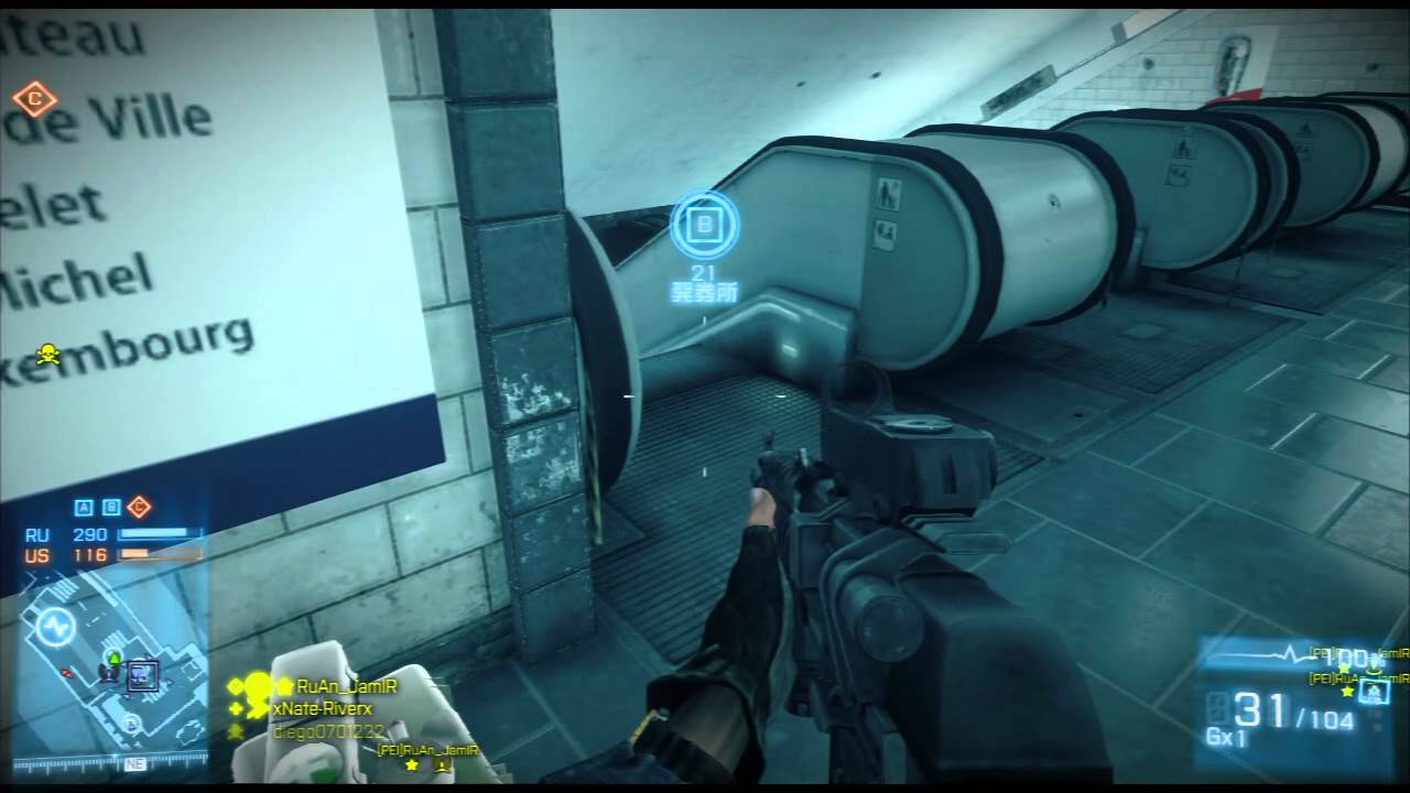 （BF3武器AEK）メトロの熱い試合はやっぱり楽しい！ - YouTube