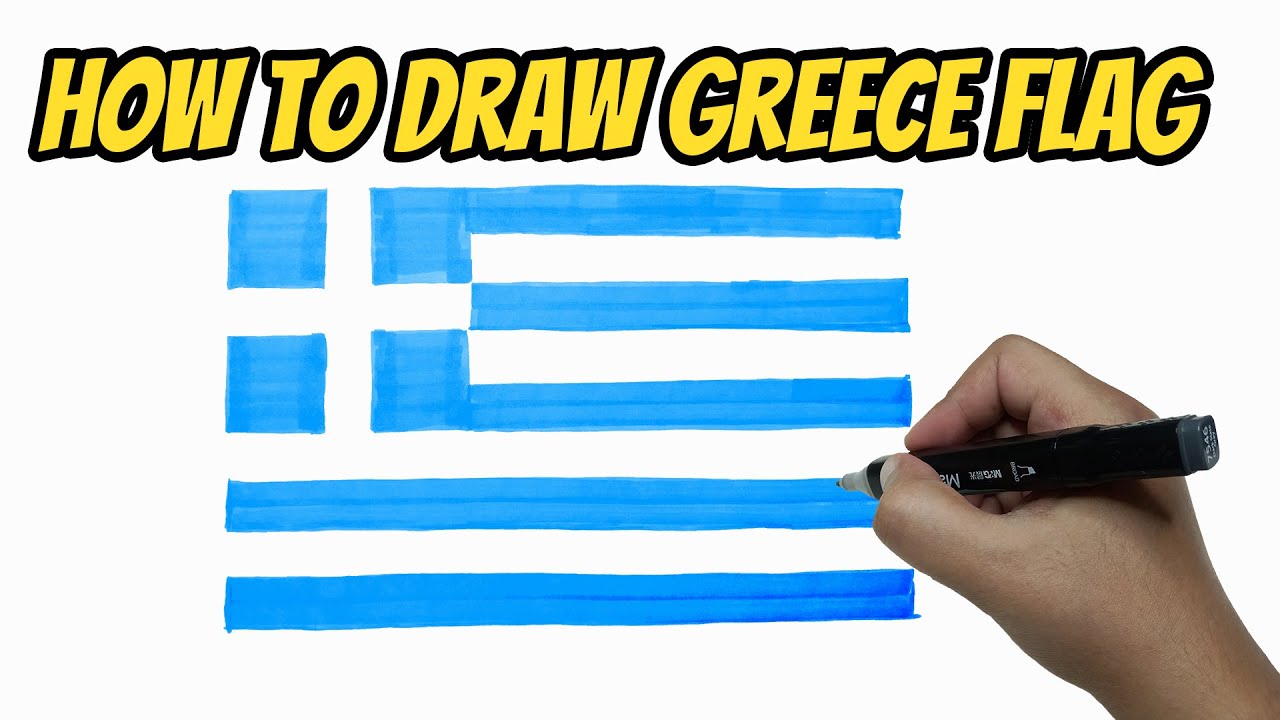 How to Draw Greece Flag | Countries Flag Drawings | Step by Step How to ...