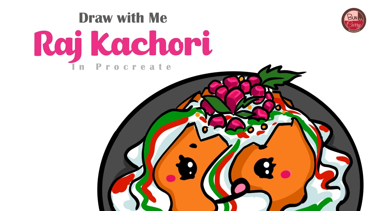 Draw with Me - Raj Kachori - Food illustration in Procreate - YouTube