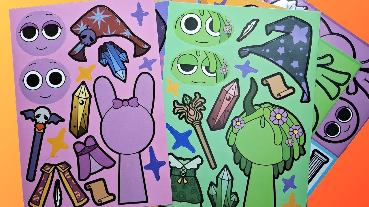 🎒 SPRUNKI School Witch DIY | Magical Sticker Book ASMR Fun #brainrot ...