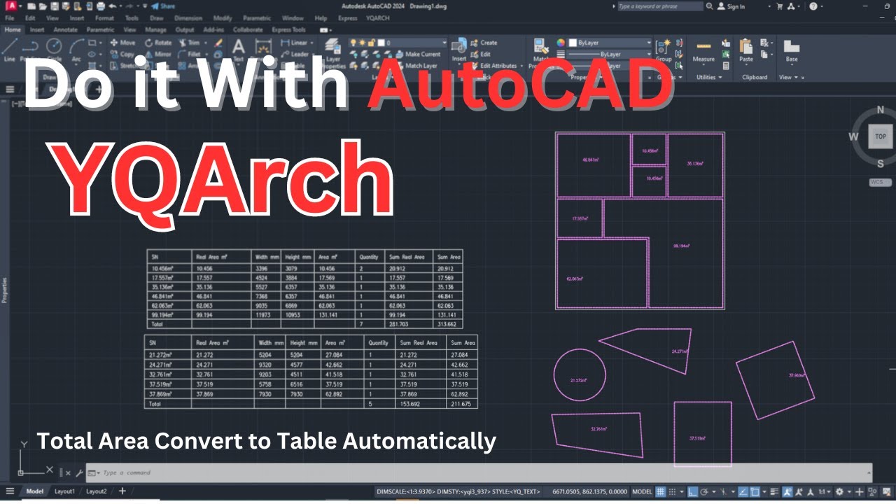 Save Time in AutoCAD: Instantly Convert Area to Table with YQArch - YouTube