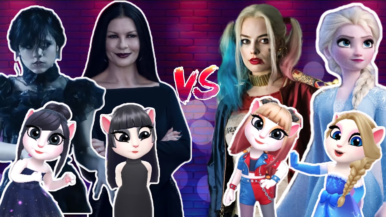 My Talking Angela 2 - New Update 😁 Frozen Elsa And Harley Quinn Vs ...