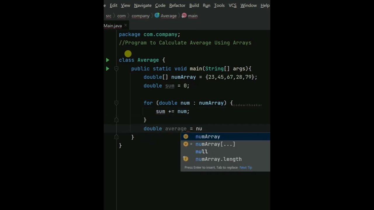 Calculate Average Using Arrays In Java Java Coding Java Programming Youtube 3121