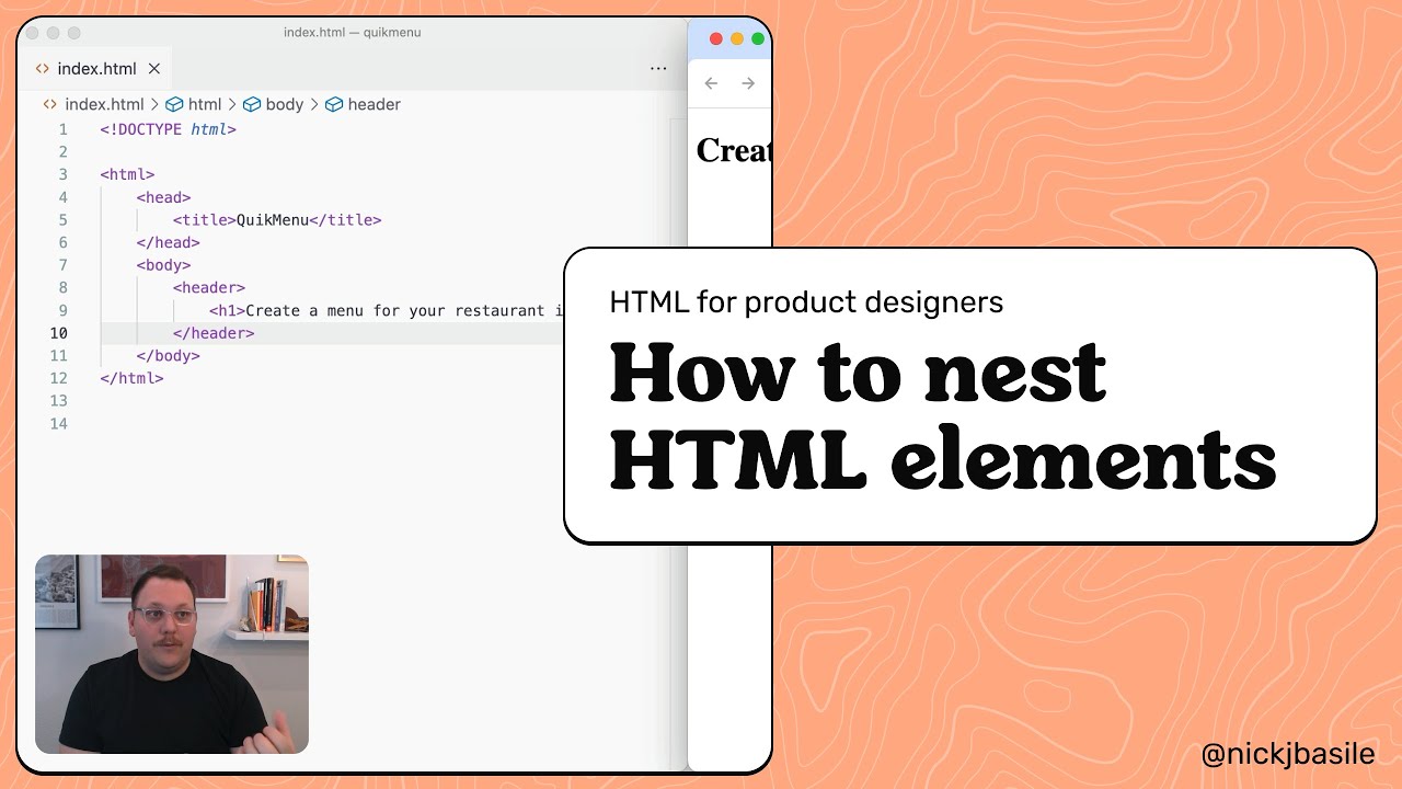 How to nest HTML elements - YouTube