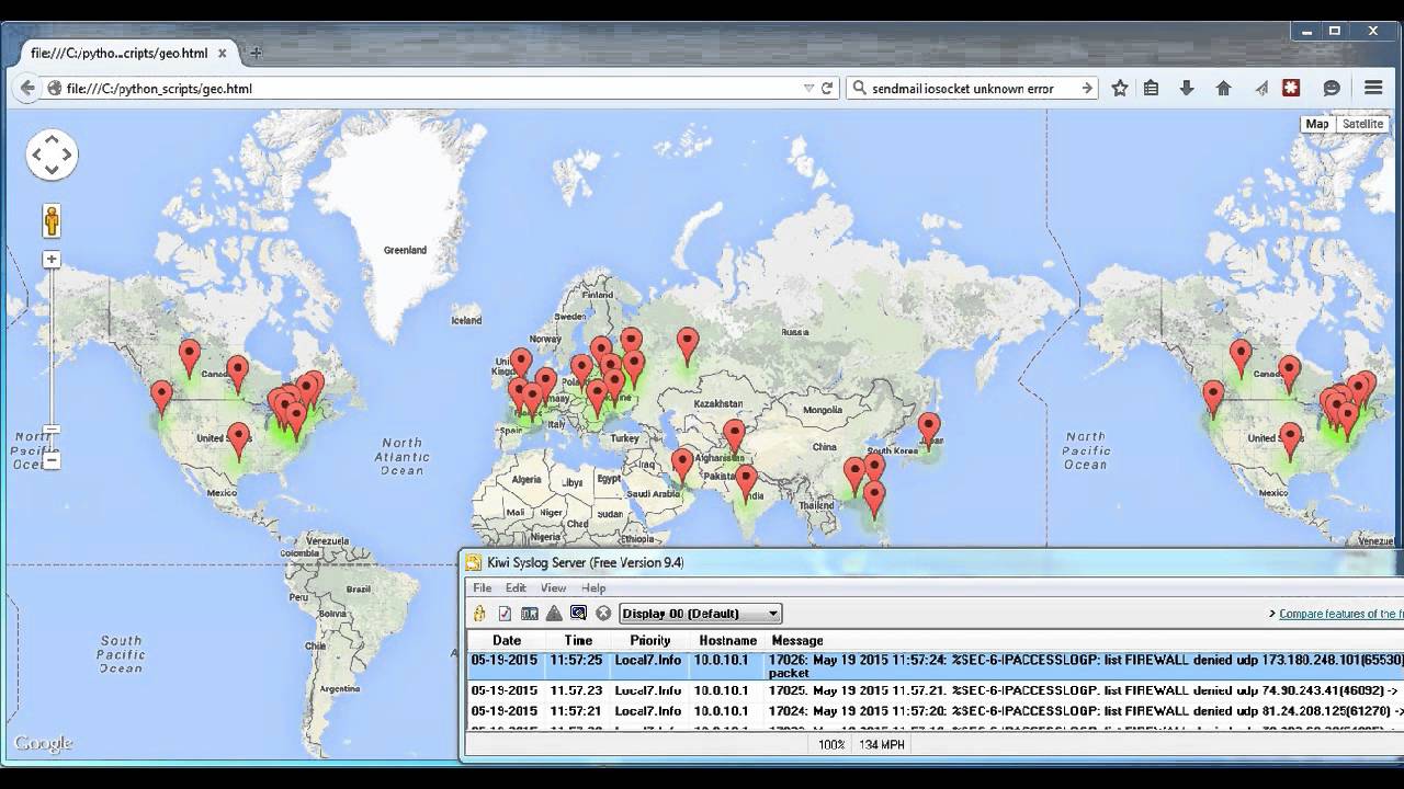 Visualizing Firewall Hits with Python and Google Maps - YouTube
