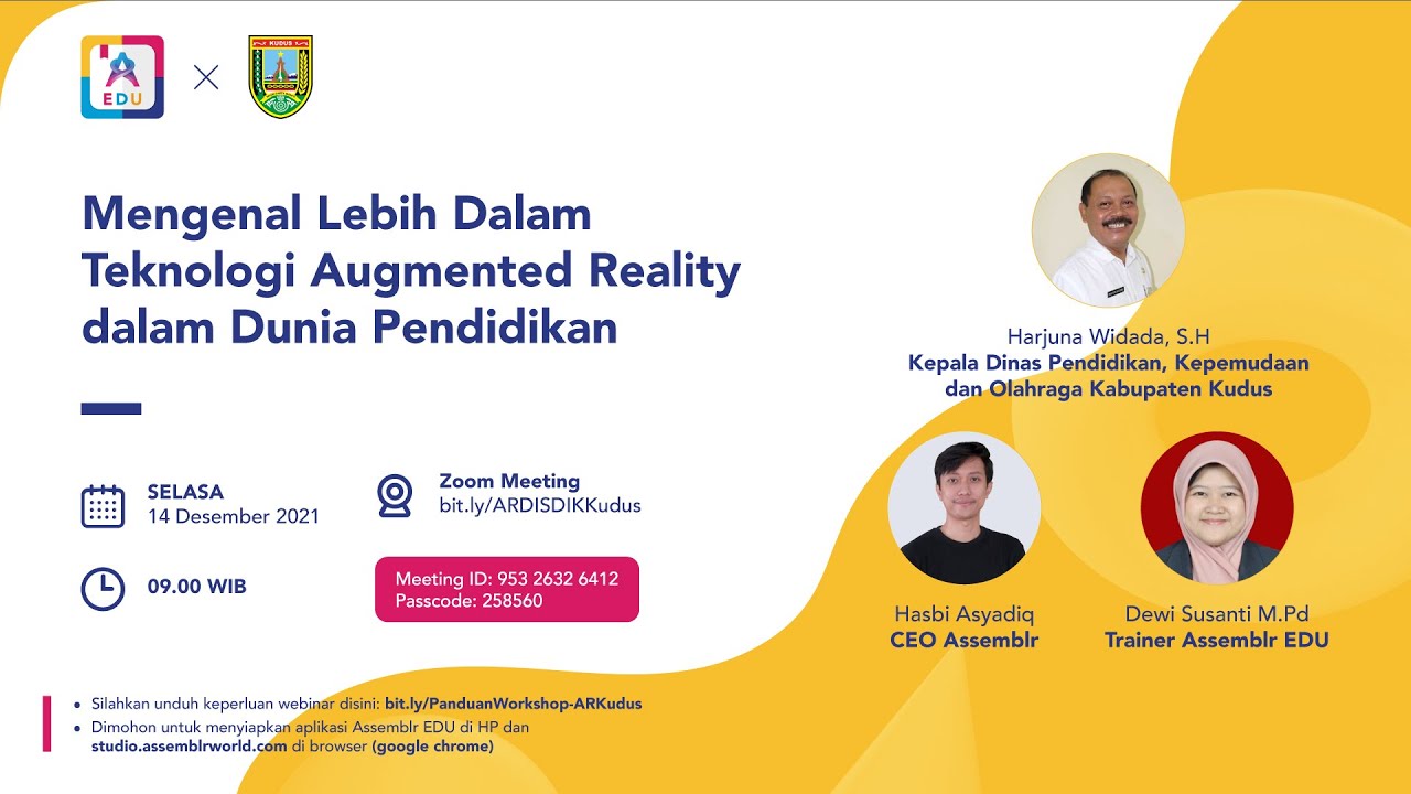 Webinar Pengenalan Augmented Reality Assemblr EDU - Disdik Kabupaten Kudus - YouTube