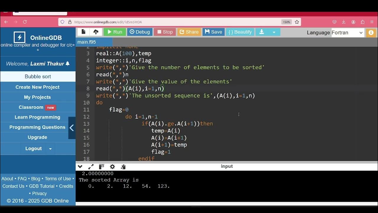 BUBBLE SORT, Concept and FORTRAN PROGRAM - YouTube