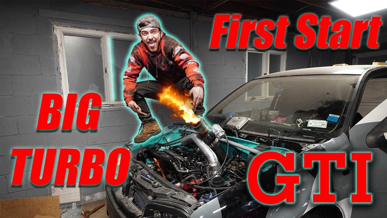 First start on the big turbo Volkswagen GTI - YouTube