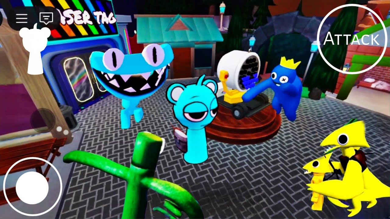 Rainbow Friends 2 All Jumpscares Vs Cyan Sprunki & Cyan Monstr ...