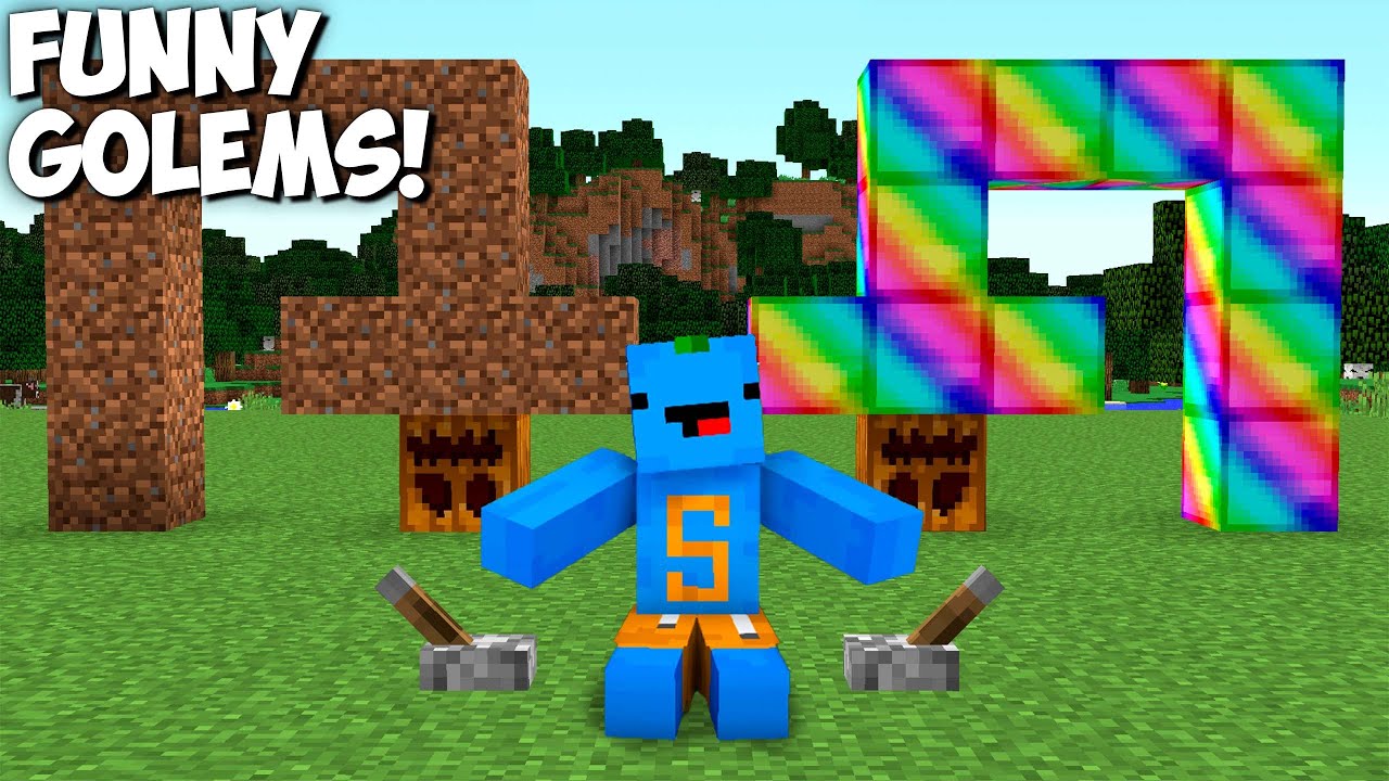 How To Create FUNNY GOLEMS in Minecraft ? What if You Create DIRT AND ...