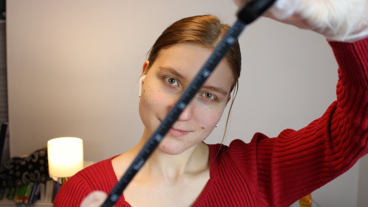 ASMR Face measurement | detailed, realistic, face massage, writing [GER ...