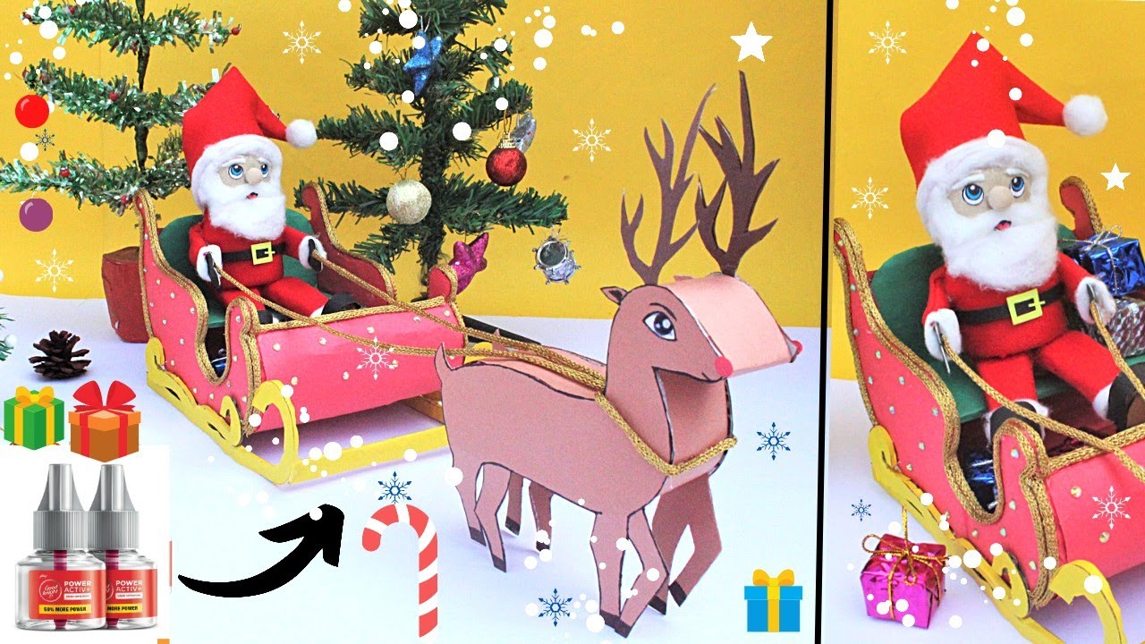 DIY : How to make Santa Claus & Sleigh from wasted materials| Christmas ...