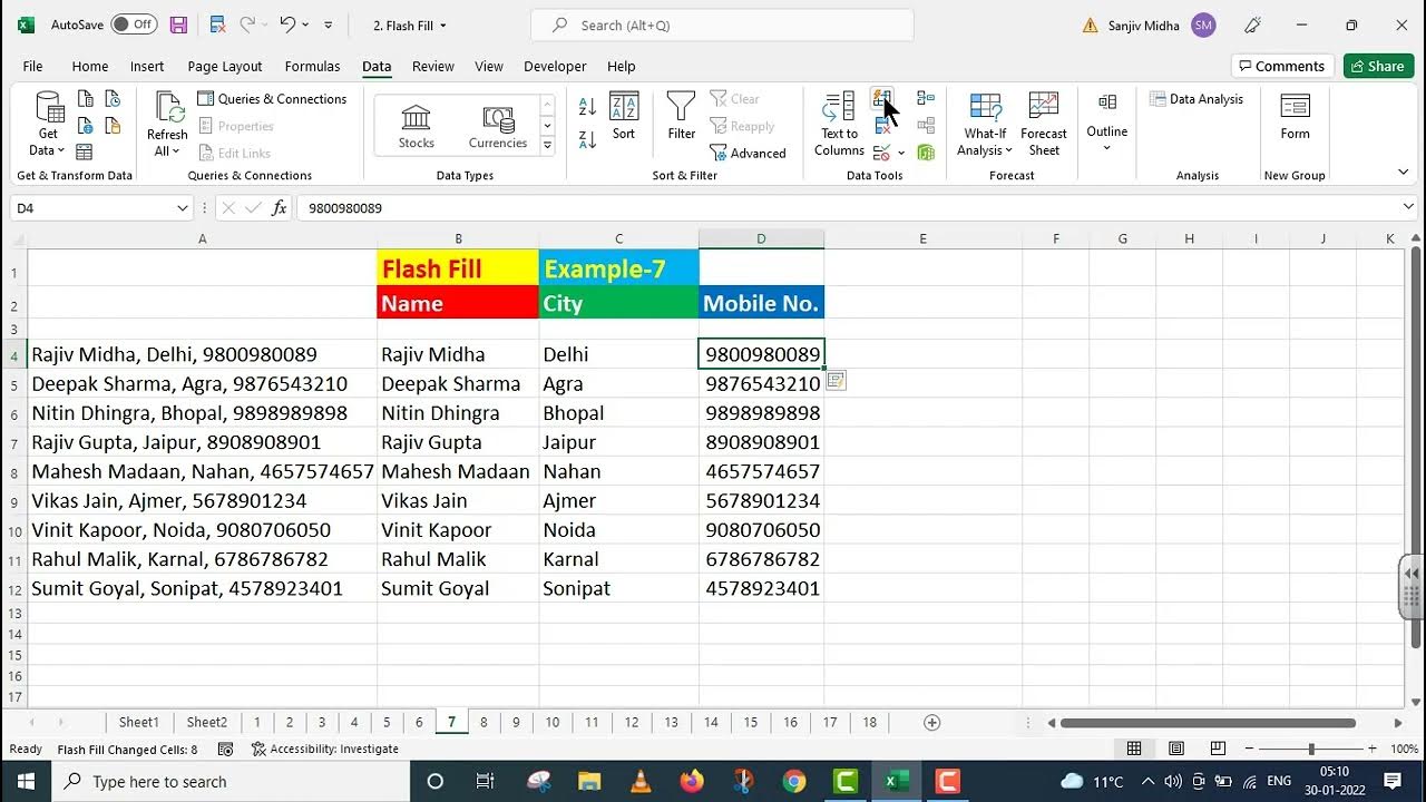 FLASH FILL Command - YouTube