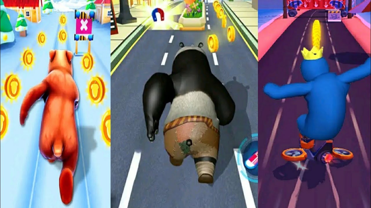Super Rainbow Friend Blue Run VS Subway Kong fu Run Panda VS Animal ...