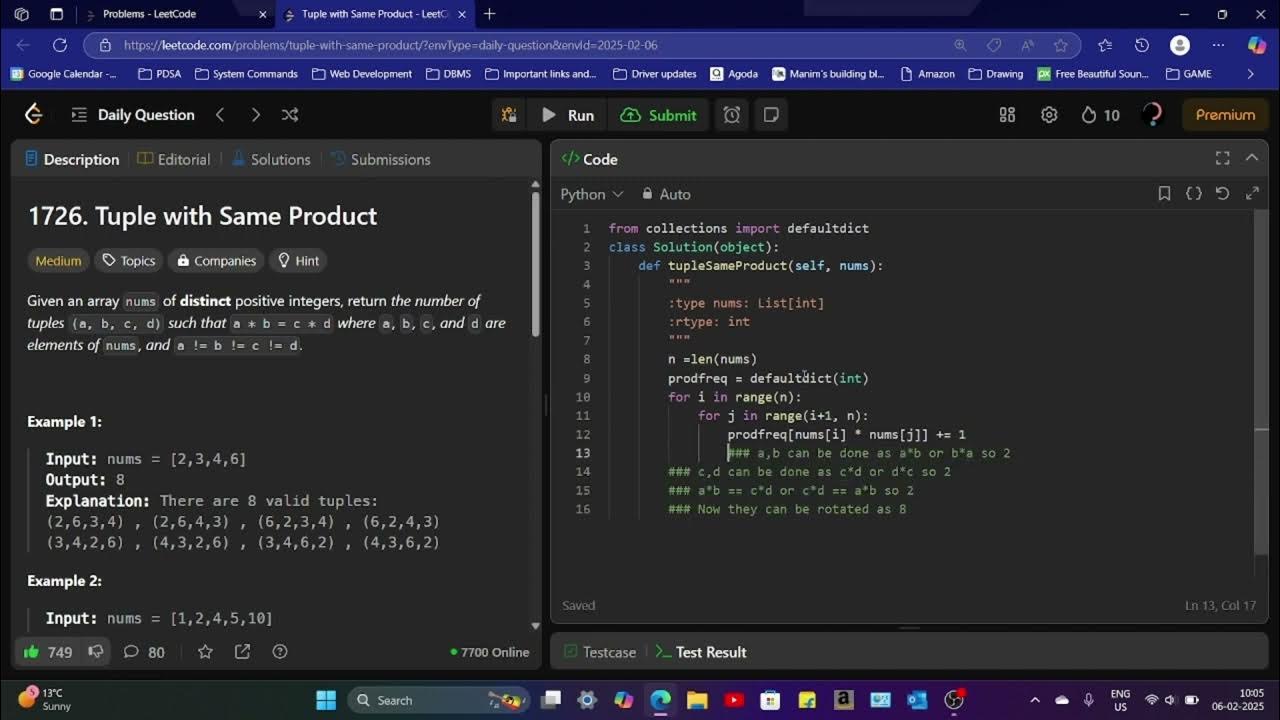 Tuple with Same Product | LeetCode 1726 For Coding Interview | Optimized Solution Explained! # ...