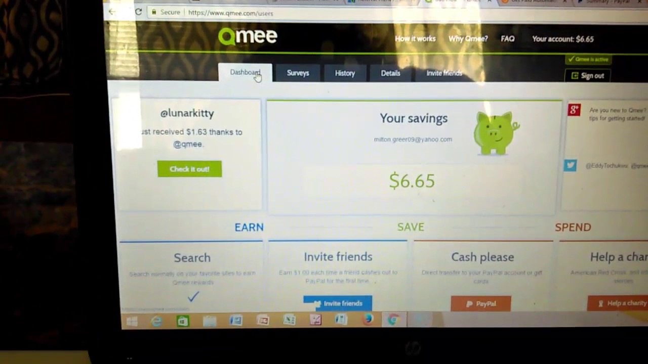 QMEE PAYPAL PAYOUT PAYMENT PROOF PART 1 - YouTube