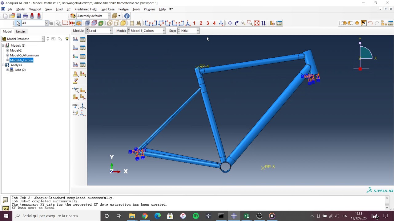 Abaqus CAE - Carbon Fiber bike frame simulation - YouTube