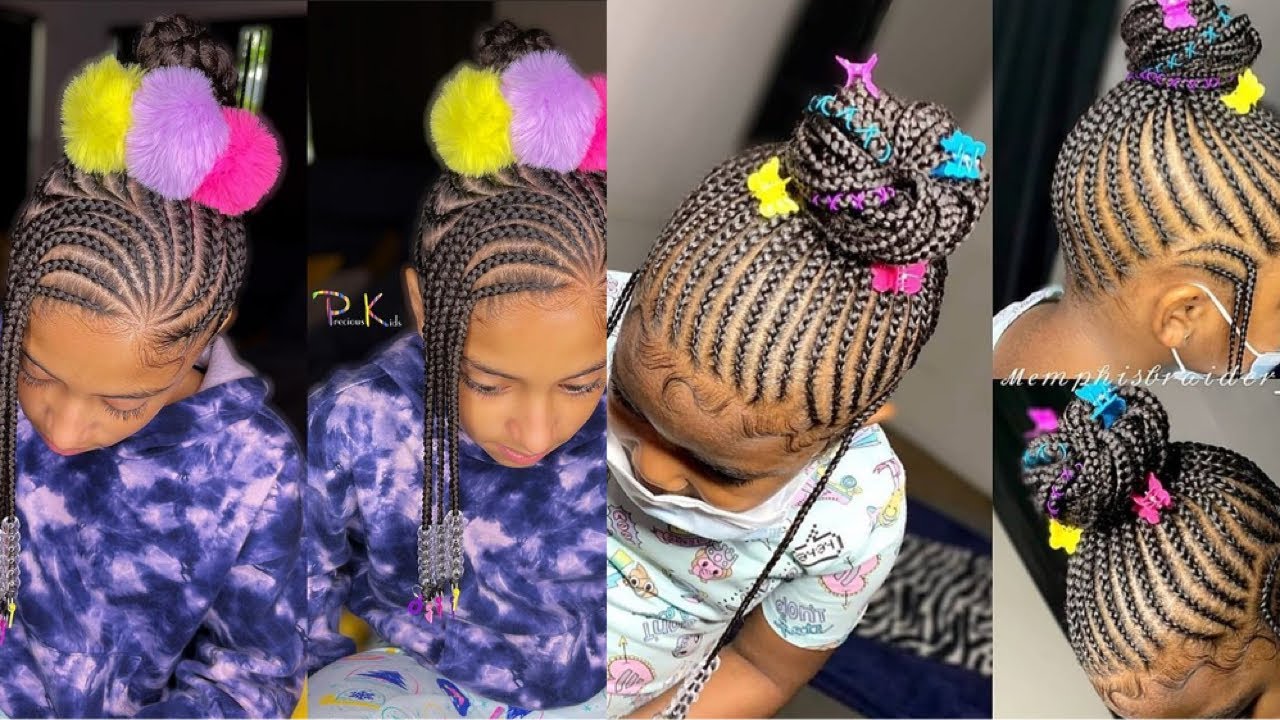 2021/2022 Kids Braided Hairstyles Compilation | Beautiful Conrow Braid ...