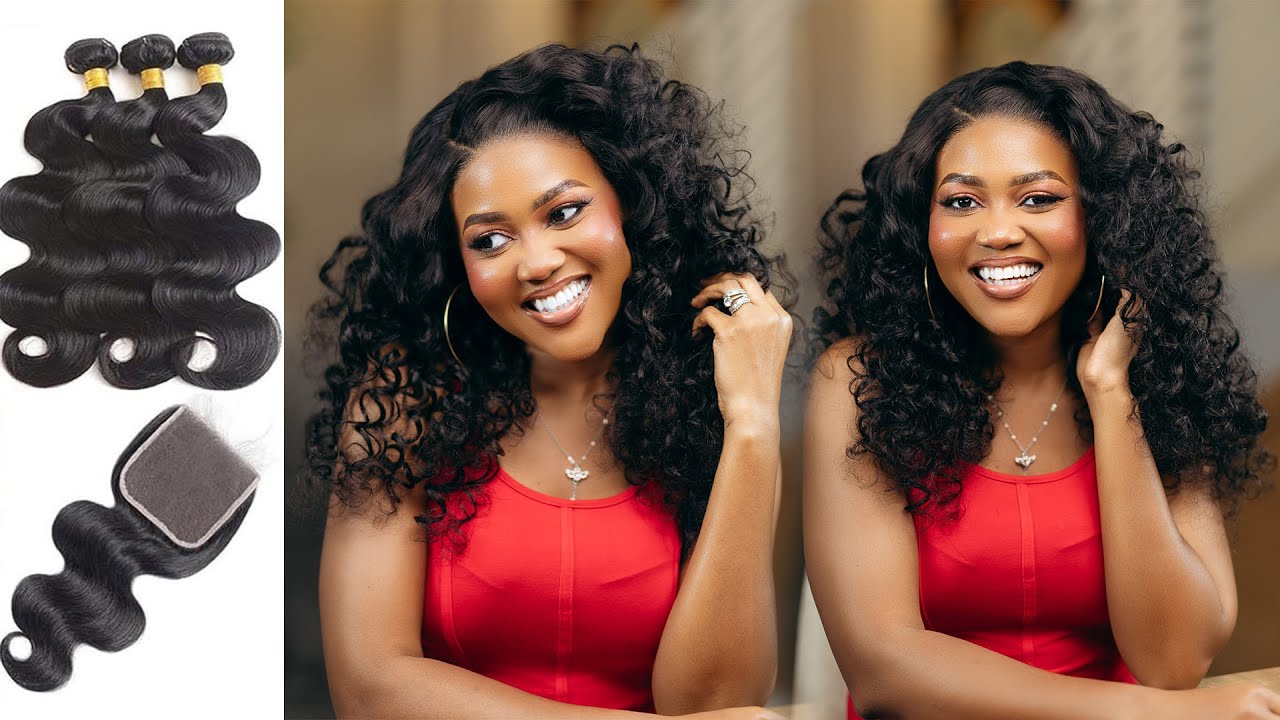 Quick Weave Closure using Amazon Bundles. JUST GLUE IT ON! - YouTube