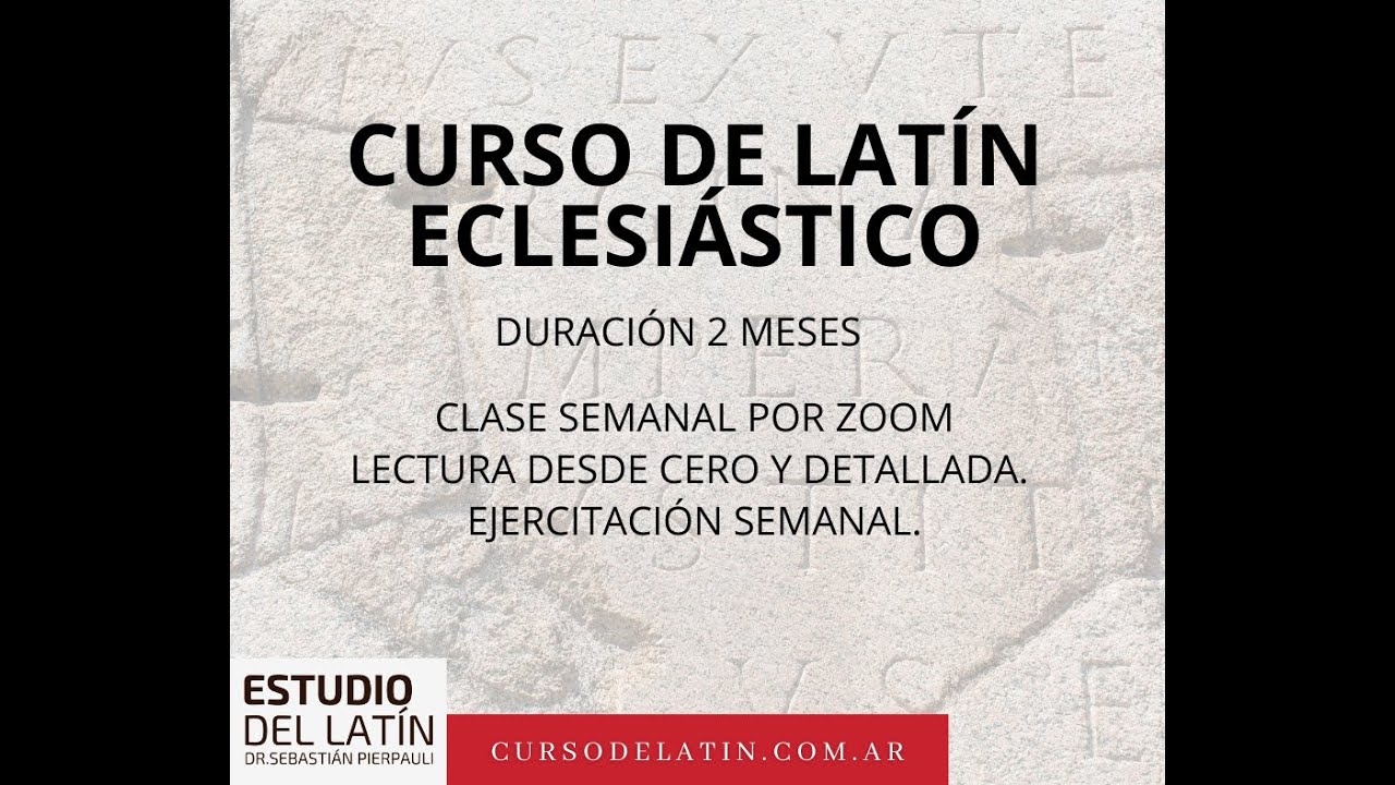 CURSO DE LATÍN ECLESIÁSTICO - YouTube