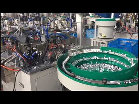 Plastic Actuator and Aluminum Cap Assembly Machine - YouTube