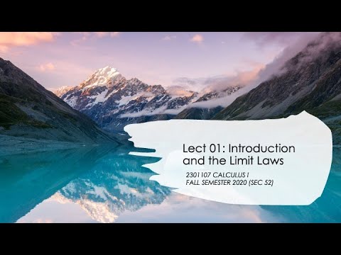 Calculus I (Lecture 1) : Introduction and the Limit Laws - YouTube