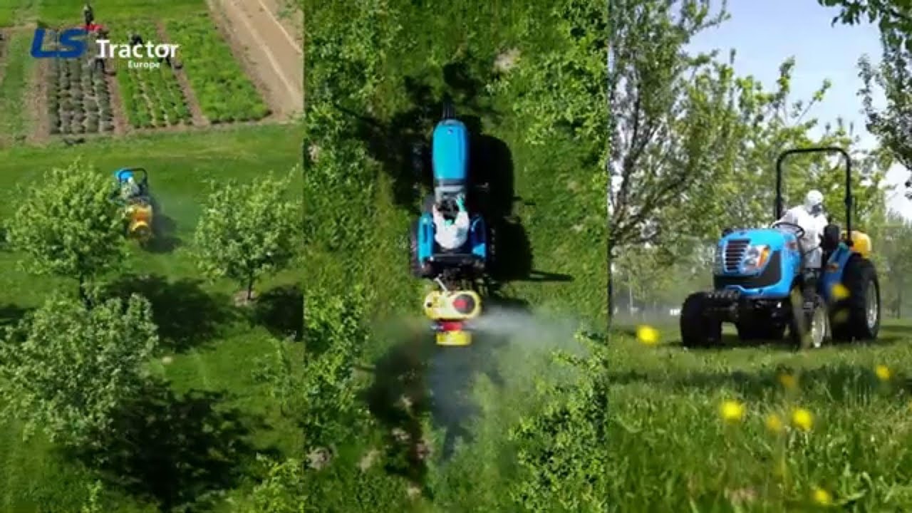 Pulverizare livada cu un tractor LS MT 3 40 - YouTube
