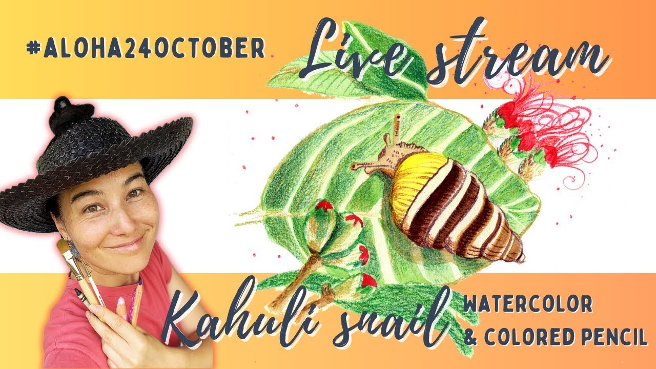 How to combine WATERCOLOR with COLORED PENCILS | Live stream Kahuli ...